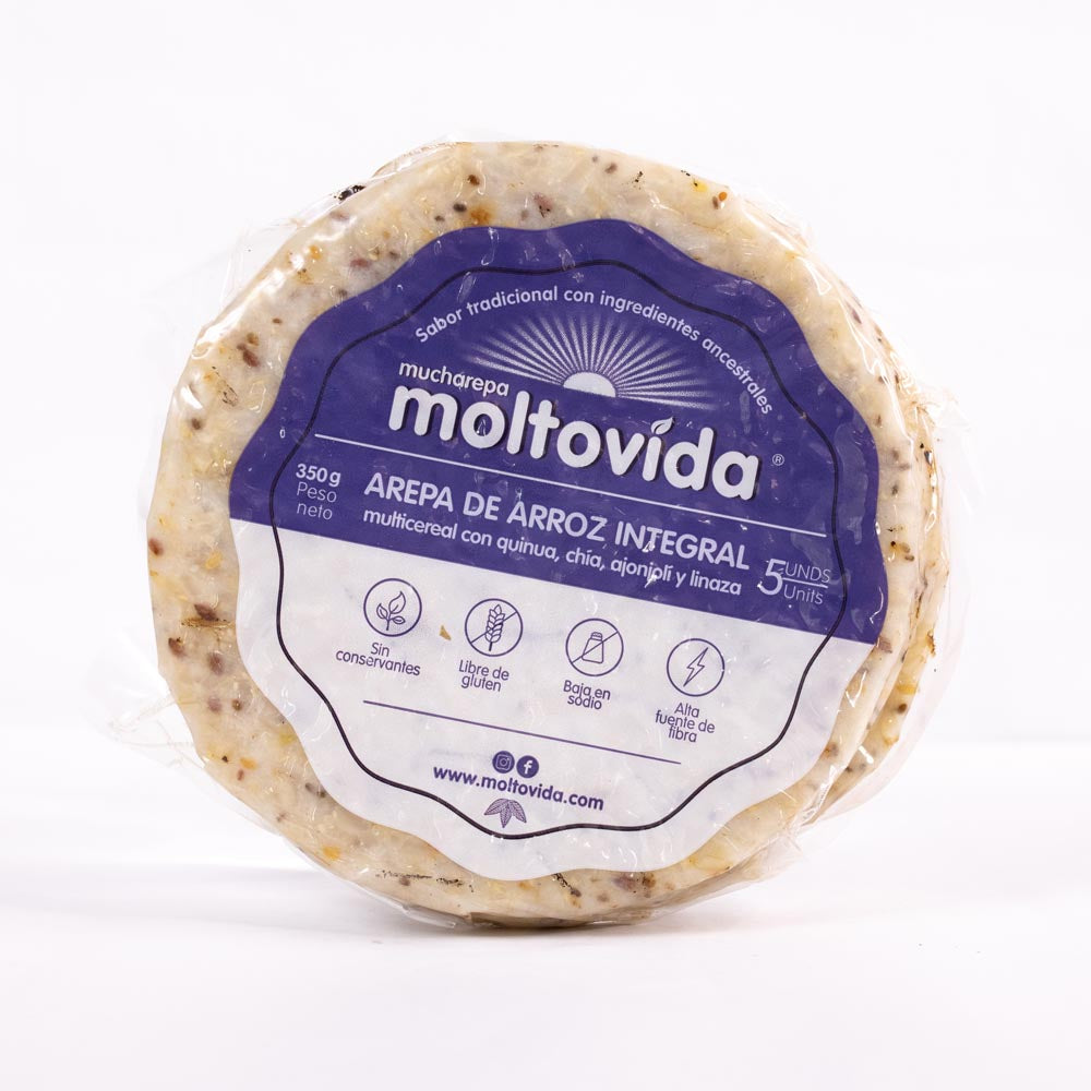 AREPA DE ARROZ INTEGRAL MULTICEREAL CON QUINOA, CHIA, AJONJOLI Y LINAZ ...